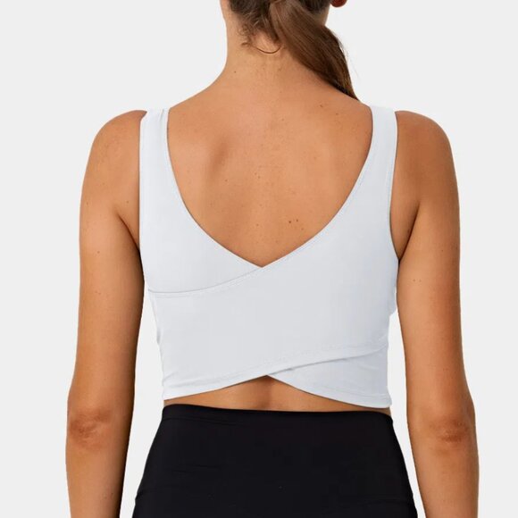 HALARA | Tops | Nwt Halara V Back Crossover Workout Cropped Tank Top ...